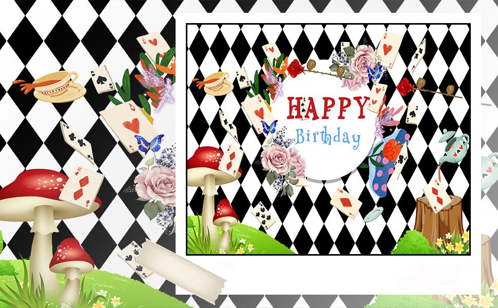 Alice in Wonderland Mad Hatter Tea Party Backdrop - Etsy