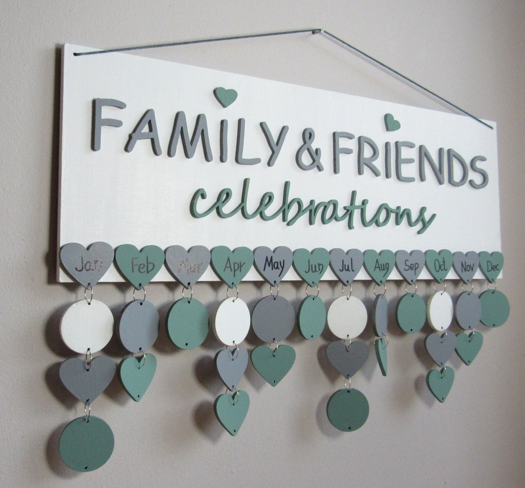 Birthday Calendar Reminder Board Family Calendar - Etsy