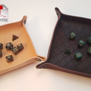 PDF Pattern: Collapsible Leather Dice Tray in Two Sizes With Decorative ...