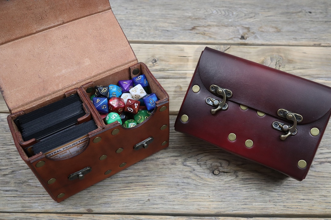 The Battle Box! Large Leather Deck Box With Dice Storage. Customization ...