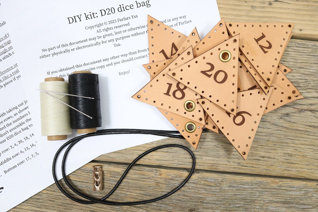 DIY Kit: D20 Dice Bag. Choose Your Own Color! - Etsy