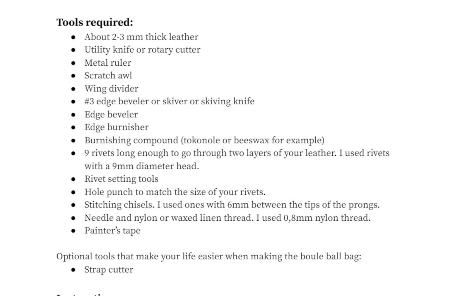 PDF Pattern: Leather Boule/pétanque Ball Bag. NOTE Fichiers Pdf. Pas Un ...