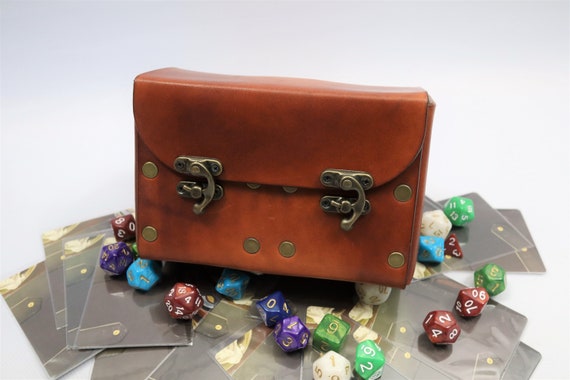 The Battle Box Large Leather Deck Box With Dice Storage. - Etsy