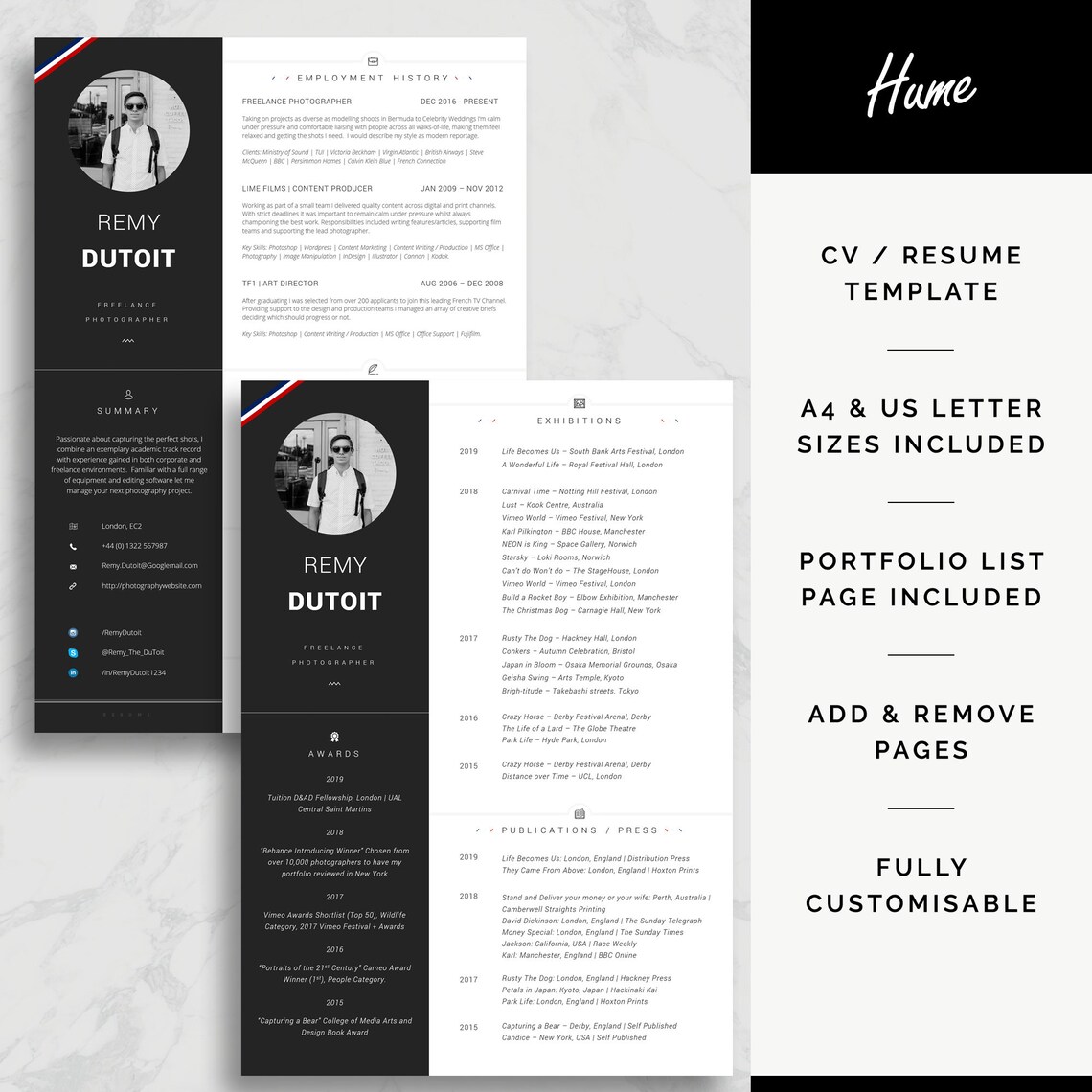 Creative Professional Resume Template for Freelancers Split Resume ...