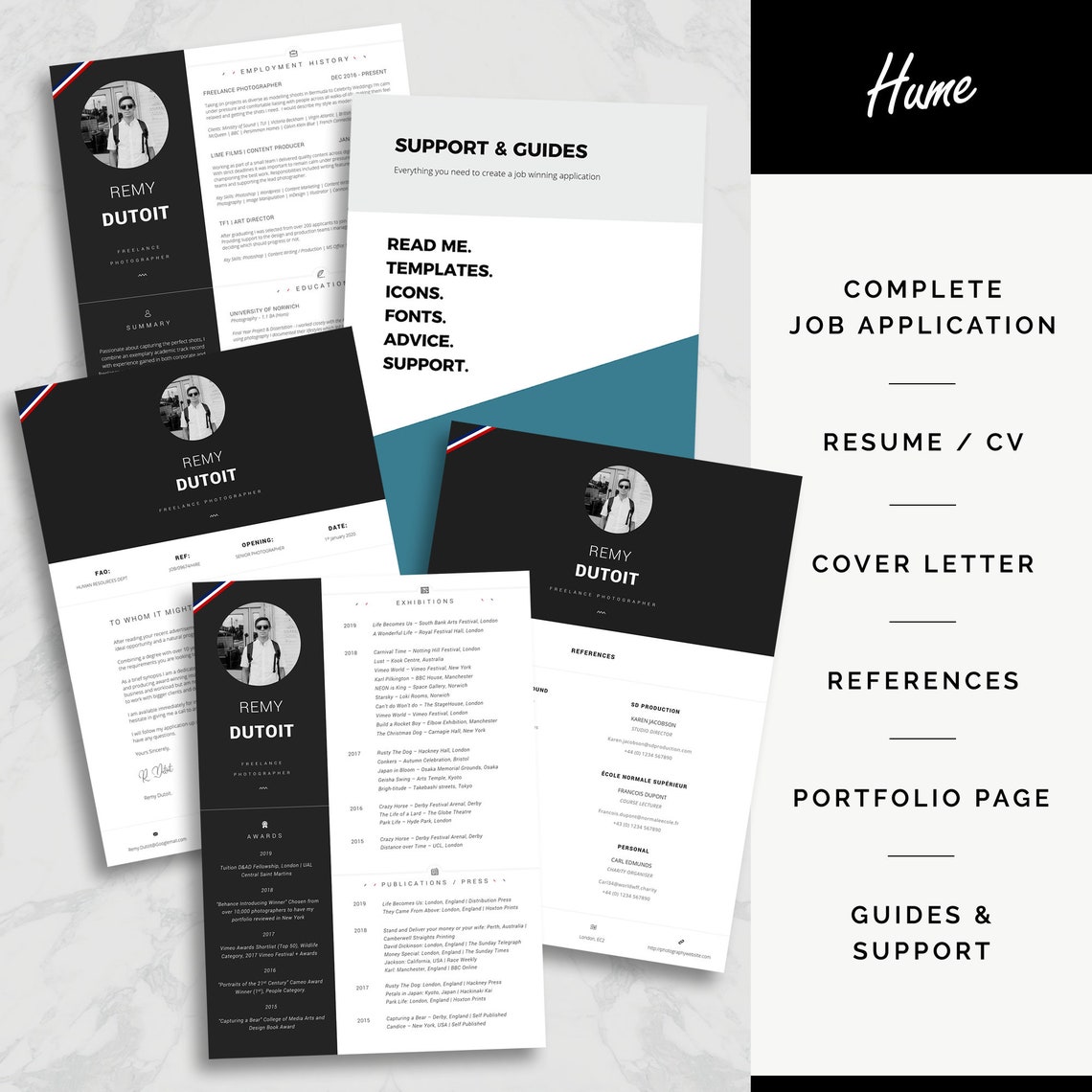 Creative Professional Resume Template for Freelancers Split Resume ...