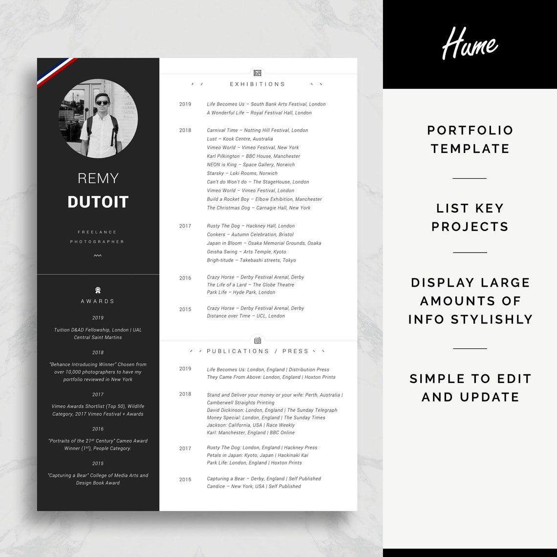 Creative Professional Resume Template for Freelancers Split Resume ...