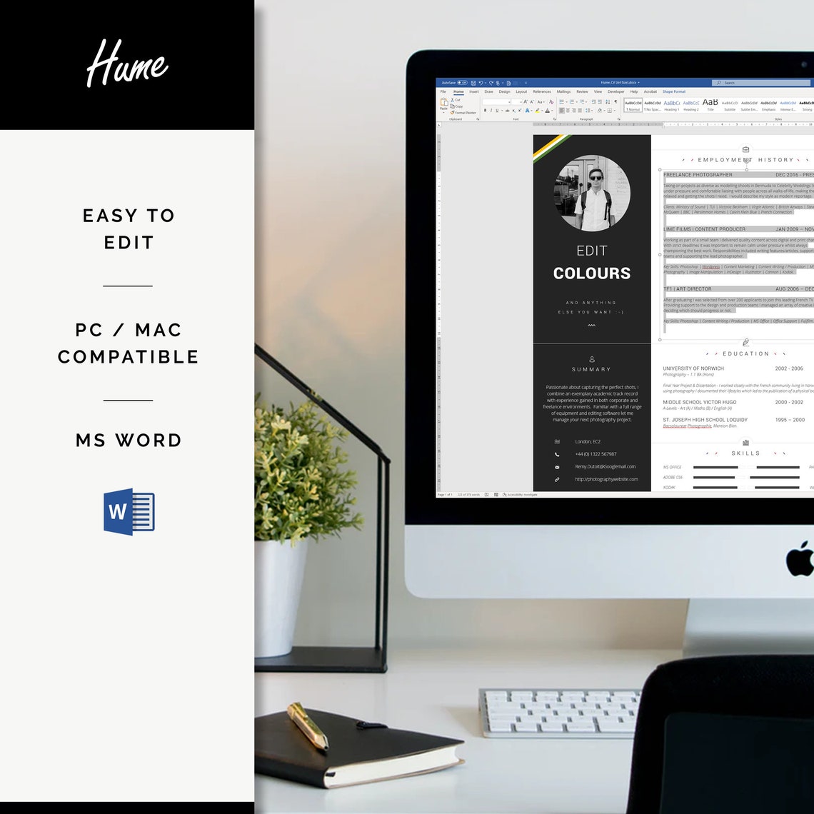 Creative Professional Resume Template for Freelancers Split Resume ...