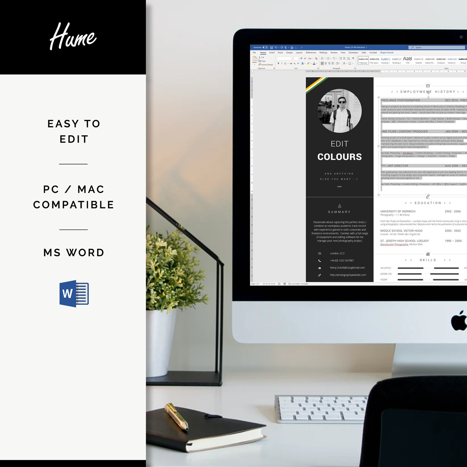 Creative Professional Resume Template for Freelancers Split Resume ...