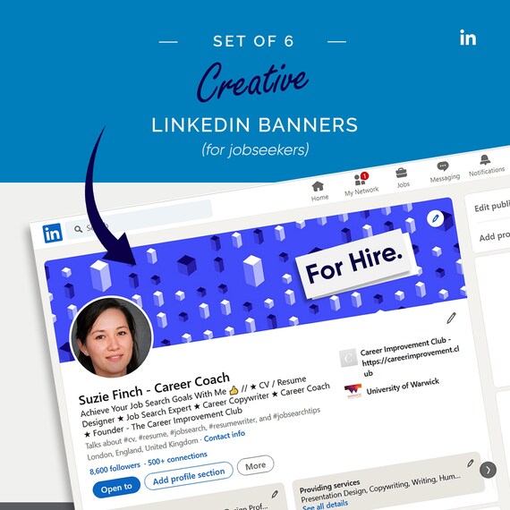 Linkedin Banner for Jobseekers Linkedin Banner Template - Etsy