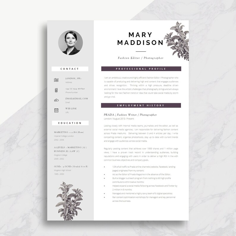 Easy to Edit Modern Resume Template for MS Word, Make Employers Notice ...