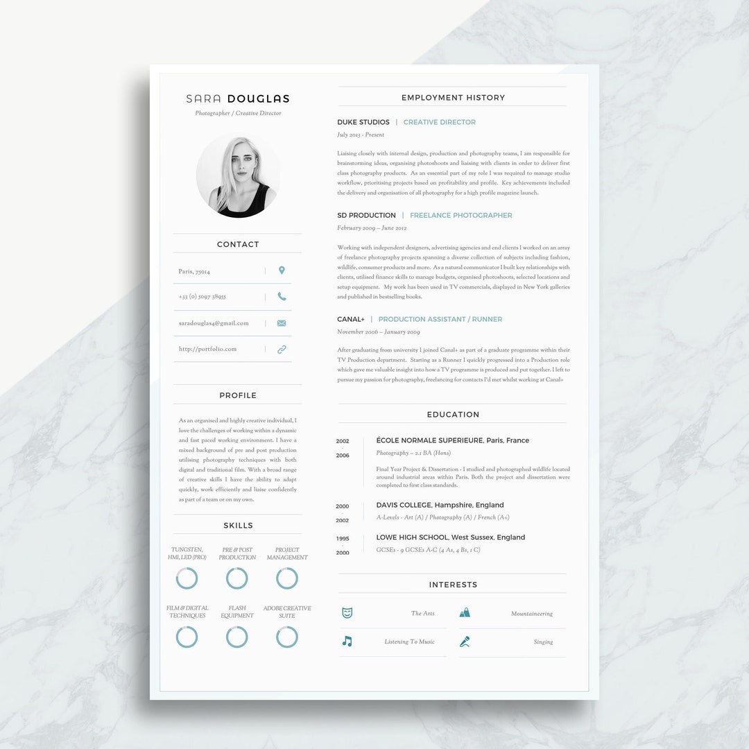 Impactful Resume Template: Professional CV Design With Cover Letter - Etsy