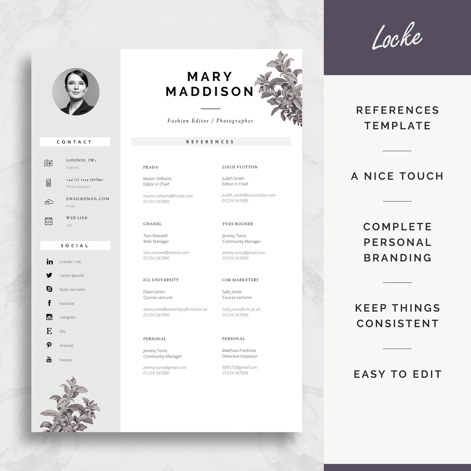 Easy to Edit Modern Resume Template for MS Word, Make Employers Notice ...