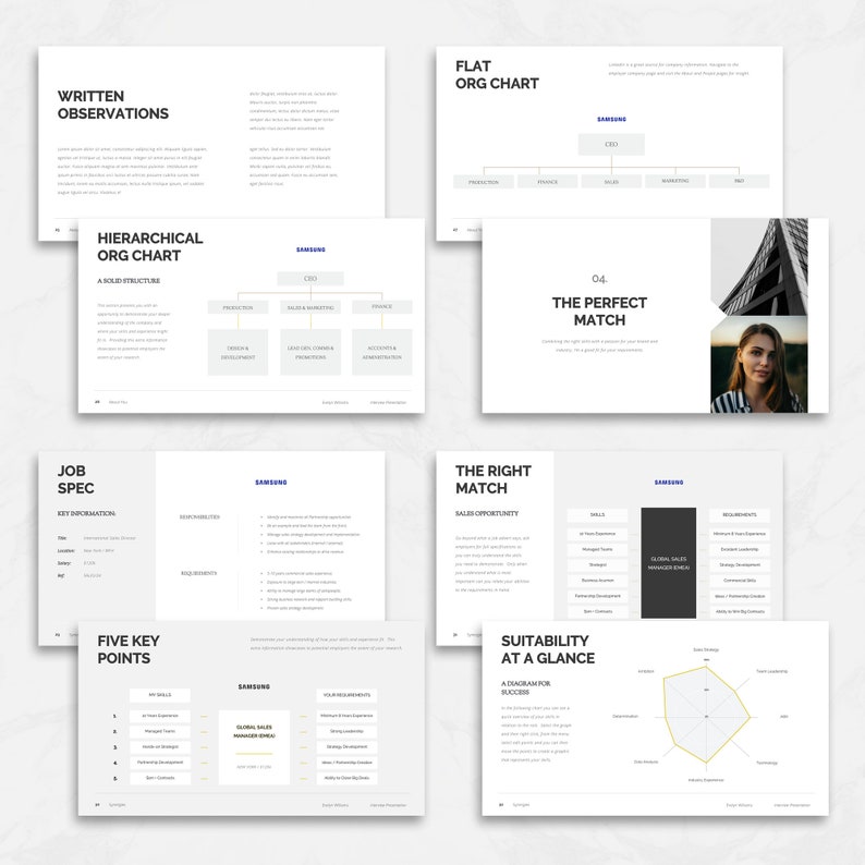 Presentation Template for Jobseekers, Interview Prep, Clean PPT ...