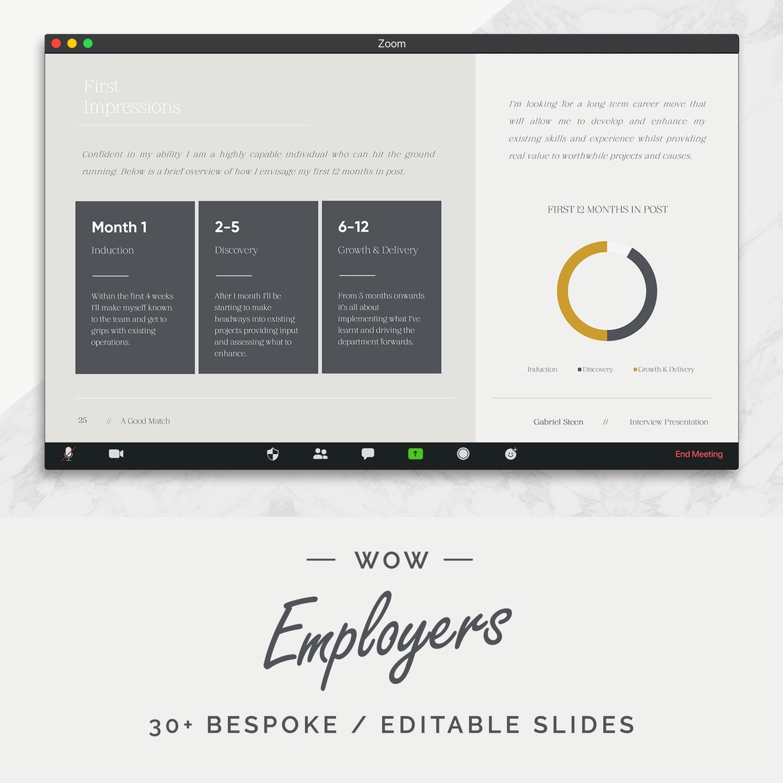 Interview Powerpoint Template / Job Interview Presentation / - Etsy