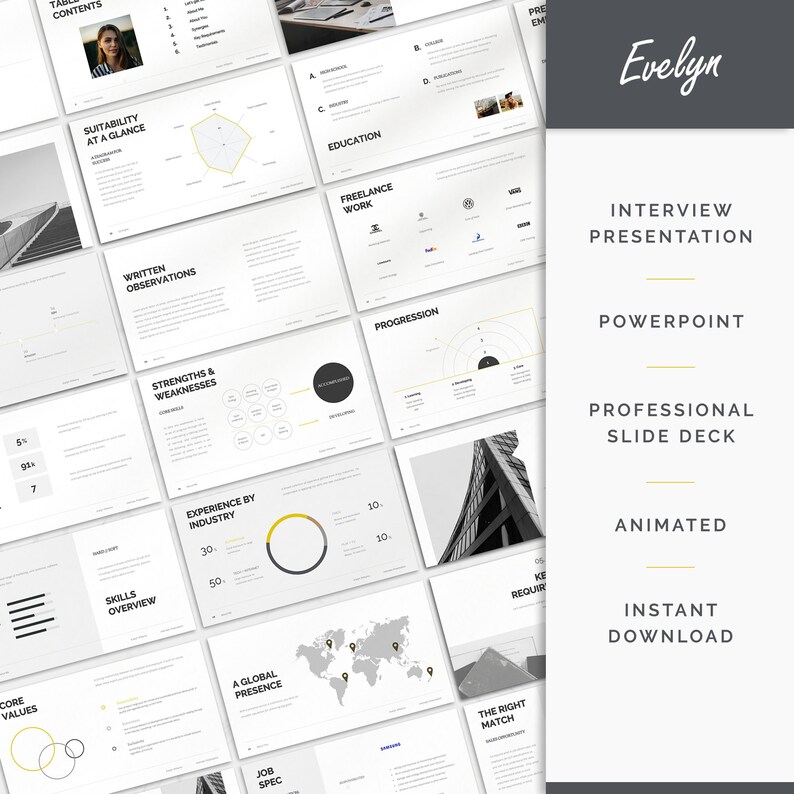 Presentation Template for Jobseekers, Interview Prep, Clean PPT ...