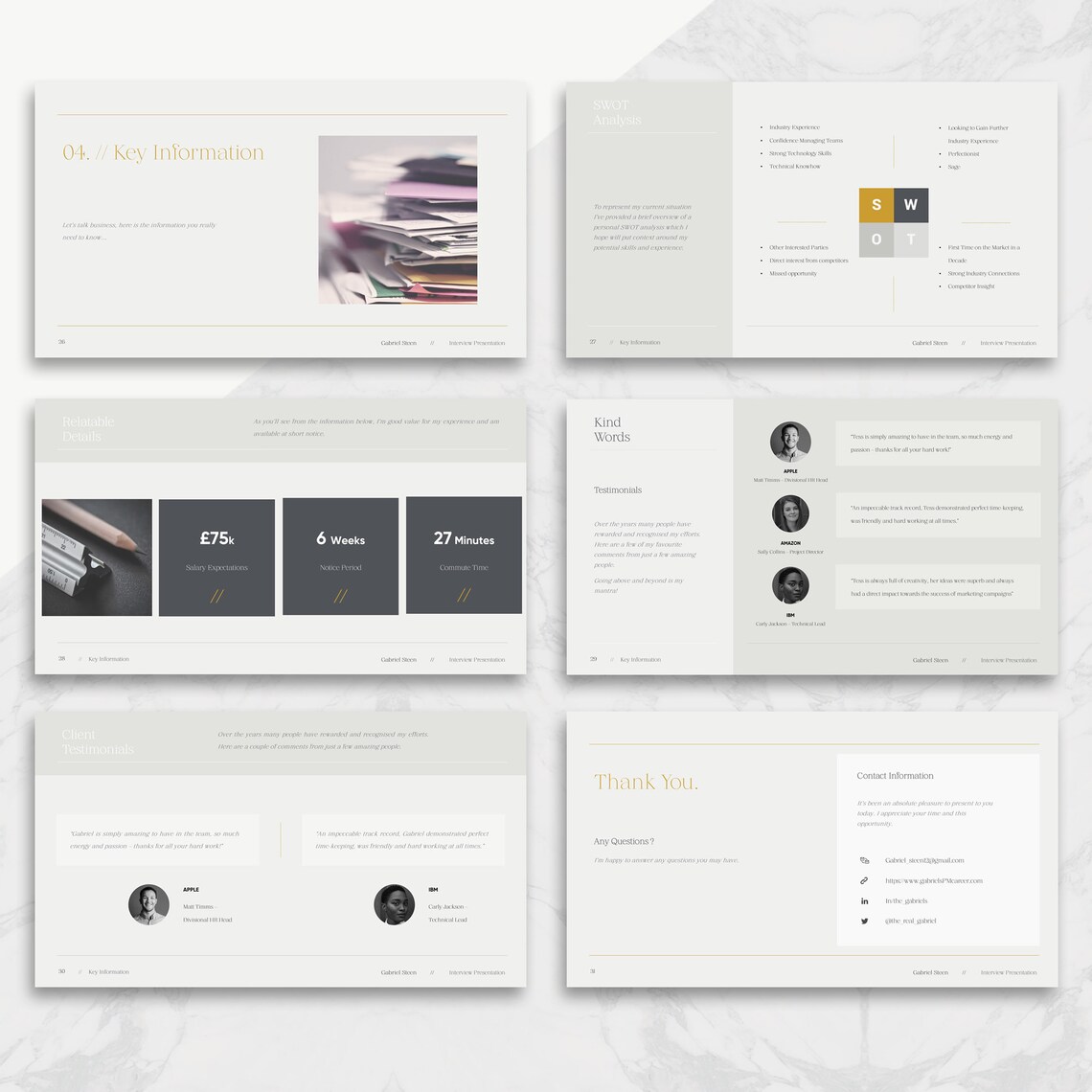 Interview Powerpoint Template / Job Interview Presentation / Slide Deck ...