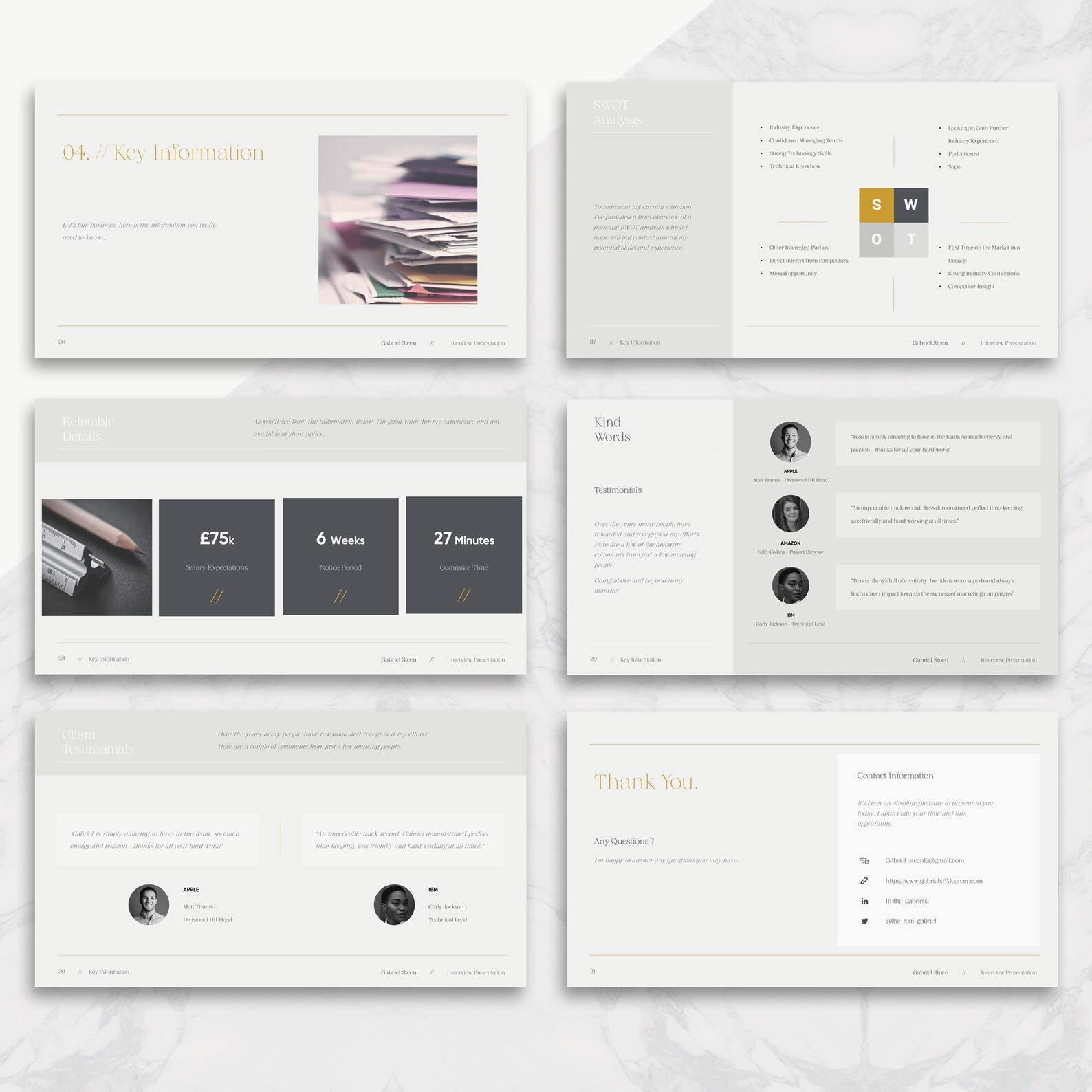 Interview Powerpoint Template / Job Interview Presentation / Slide Deck ...