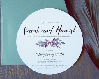 Circle Wedding Invitations - Etsy