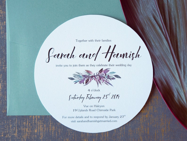Circle Invitations Round Invitation Rustic Invitations - Etsy
