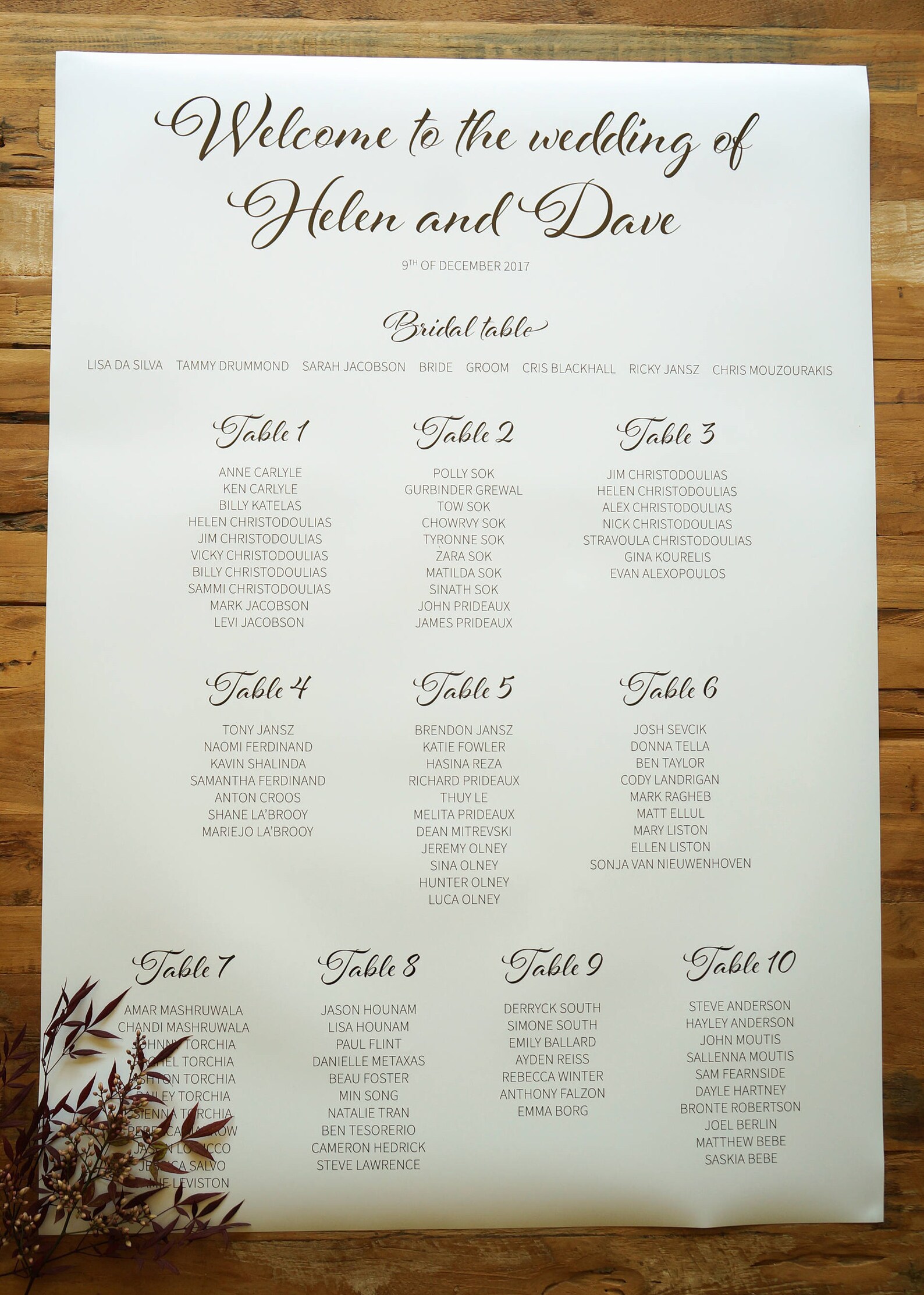 Table Seating Chart Wedding Sign Table Seating Plan - Etsy Australia
