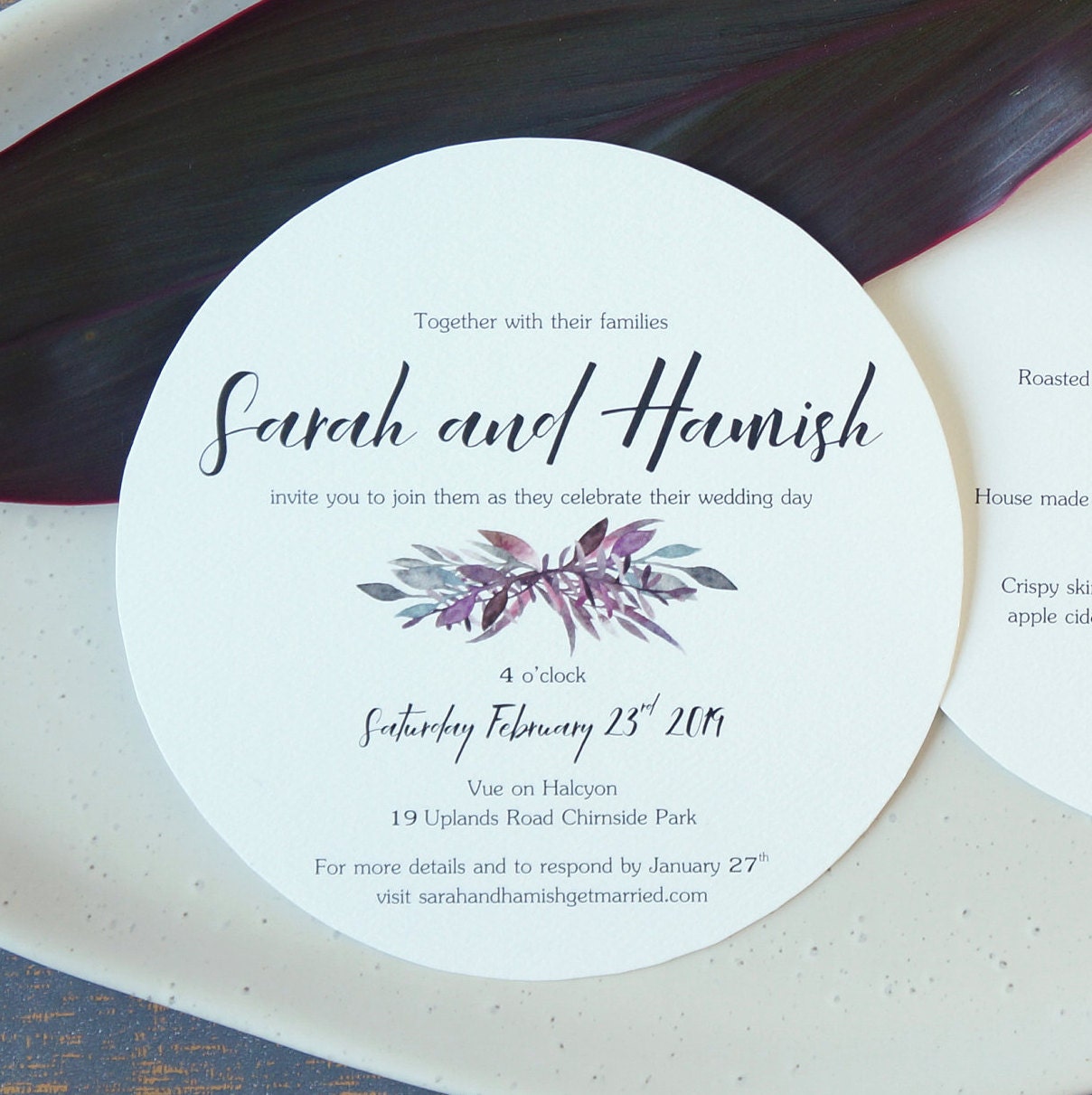 Circle Invitations Round Invitation Rustic Invitations - Etsy Sweden