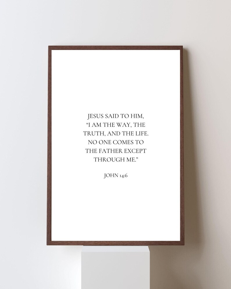 John 14:6 Bible Verse Wall Art Printable | Minimalist Christian Wall ...