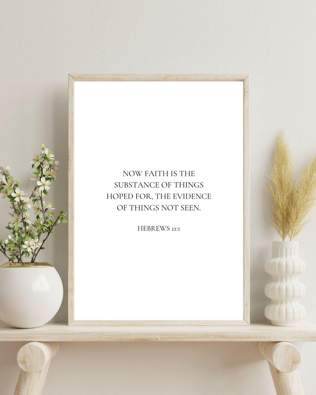 Hebrews 11:1 Bible Verse Wall Art Printable | Minimalist Christian Wall ...