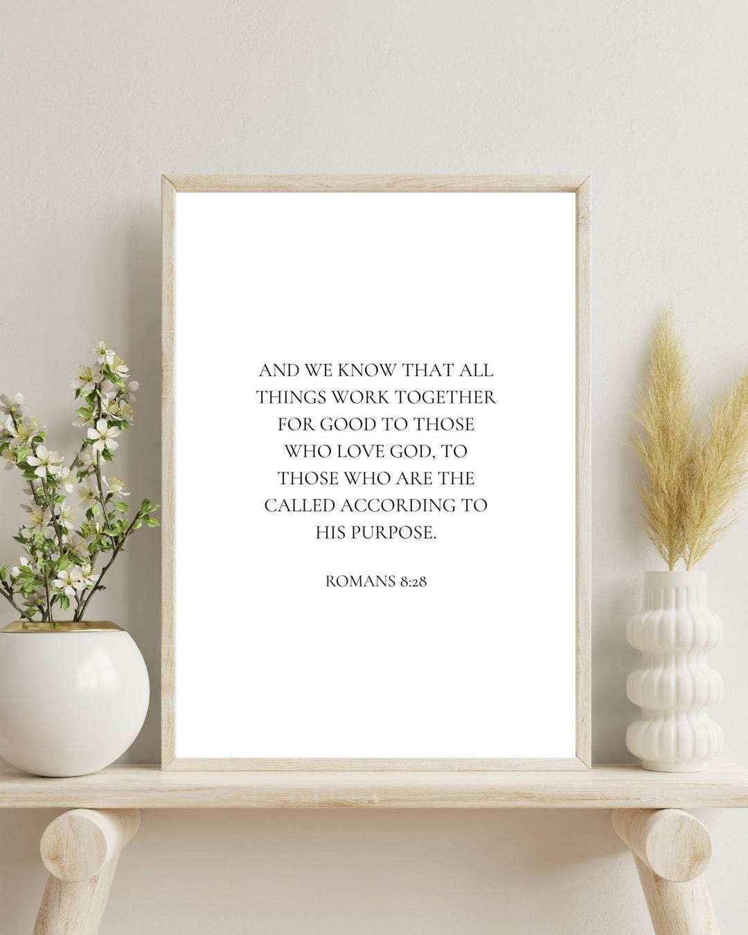 Romans 8:28 Bible Verse Wall Art Printable | Minimalist Christian Wall ...