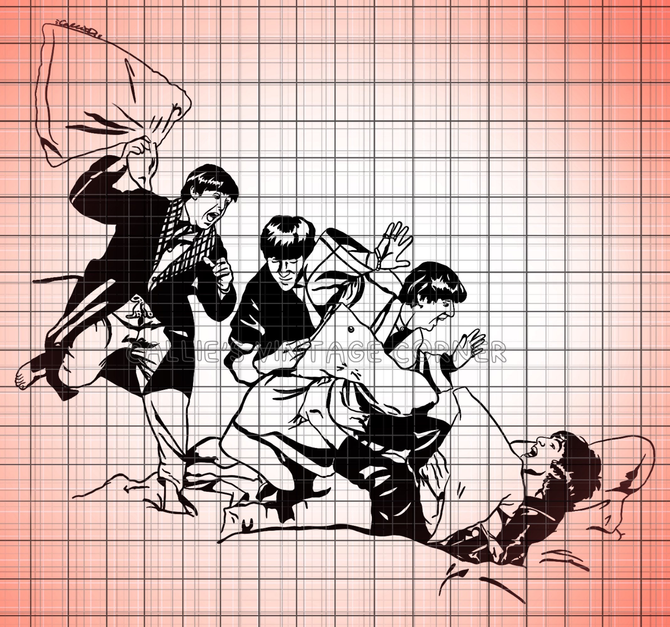 THE BEATLES Pillow Fight HTV, Svg,png,pdf Cut File & Graphic - John ...