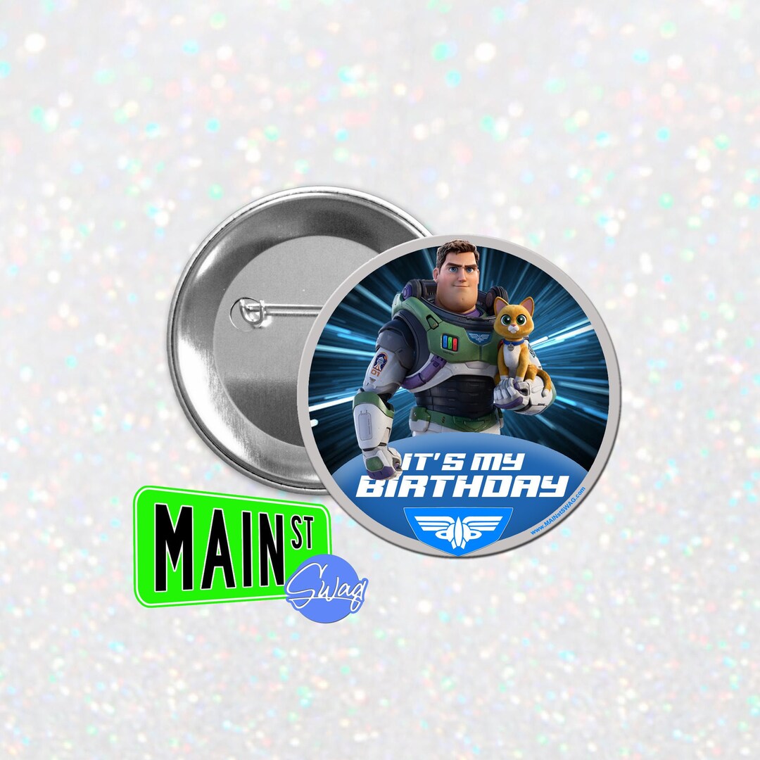 Disney Pixar Inspired LIGHTYEAR Toy Story Style Birthday Button ...