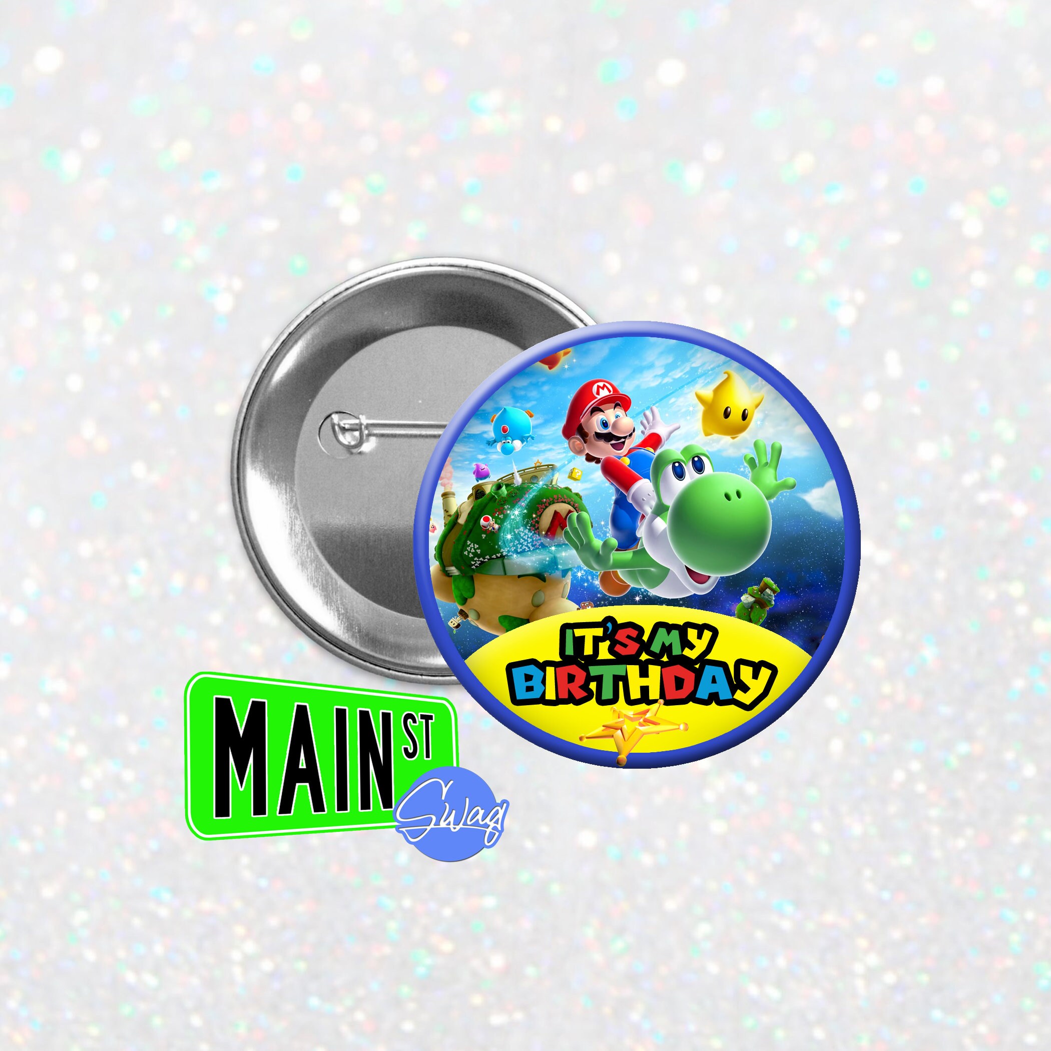 Nintendo Inspired Super Mario Brothers - Birthday Buttons ...