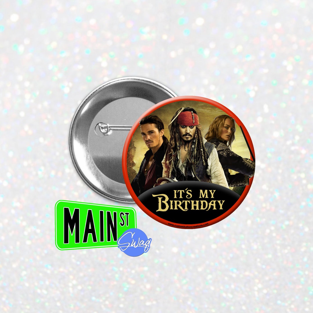 Disney Inspired Pirates of the Caribbean Style - Birthday Button ...