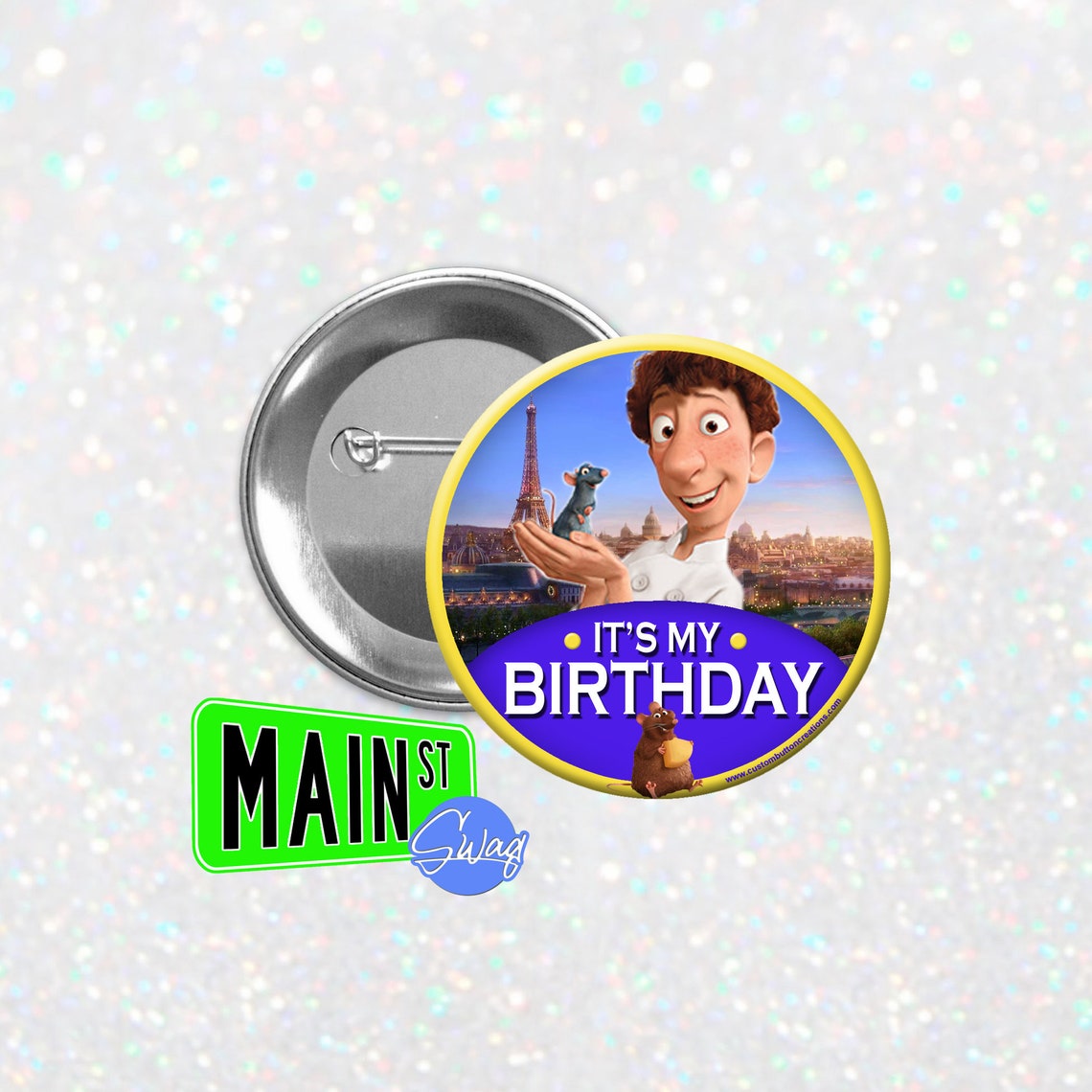 Disney Pixar Inspired Ratatouille Style - Birthday Button ...