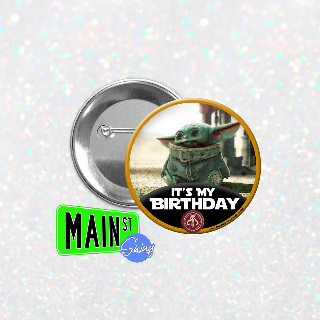 Star Wars Inspired Baby Yoda Style - GROGU - Birthday Button - 3 Inch ...