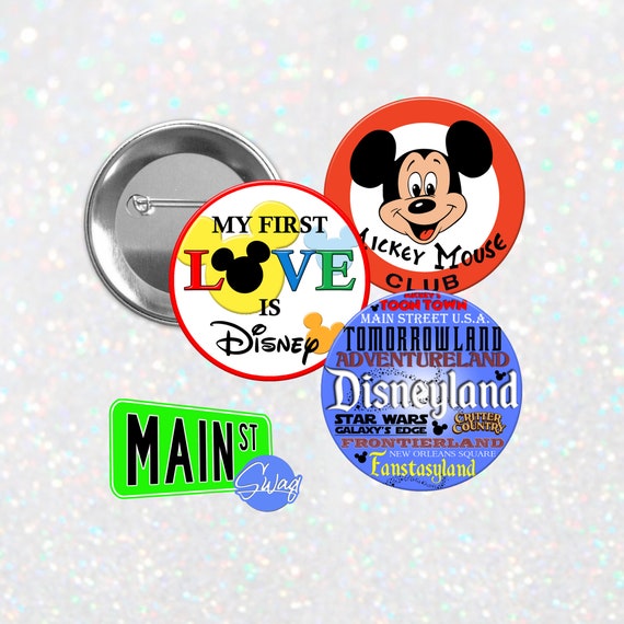 Disneyland and Disney Design Buttons Magnets and Key Chains - Etsy