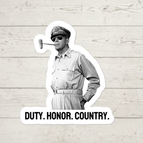 Douglas Macarthur Duty Honor Country Sticker | Etsy