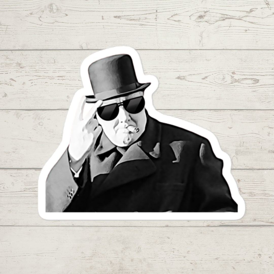 Chill Winston Churchill Peace and Cigars Sticker | Vinyl Sticker for ...