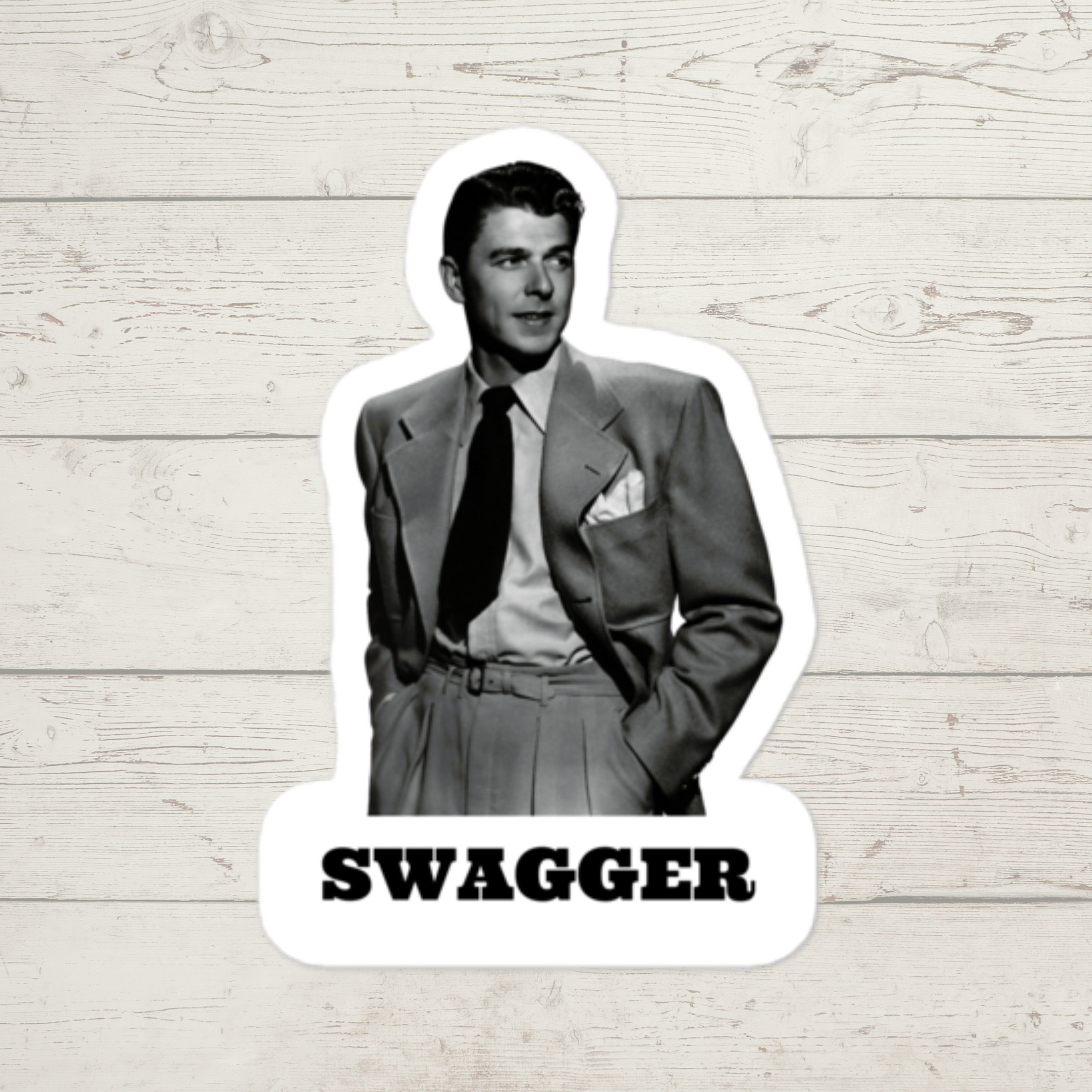 Young Ronald Reagan Swagger Clear Sticker - Etsy