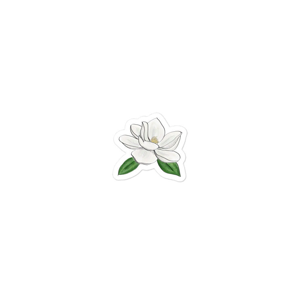 Southern Magnolia Flower Sticker | Floral Decal for Laptop, Tumbler ...