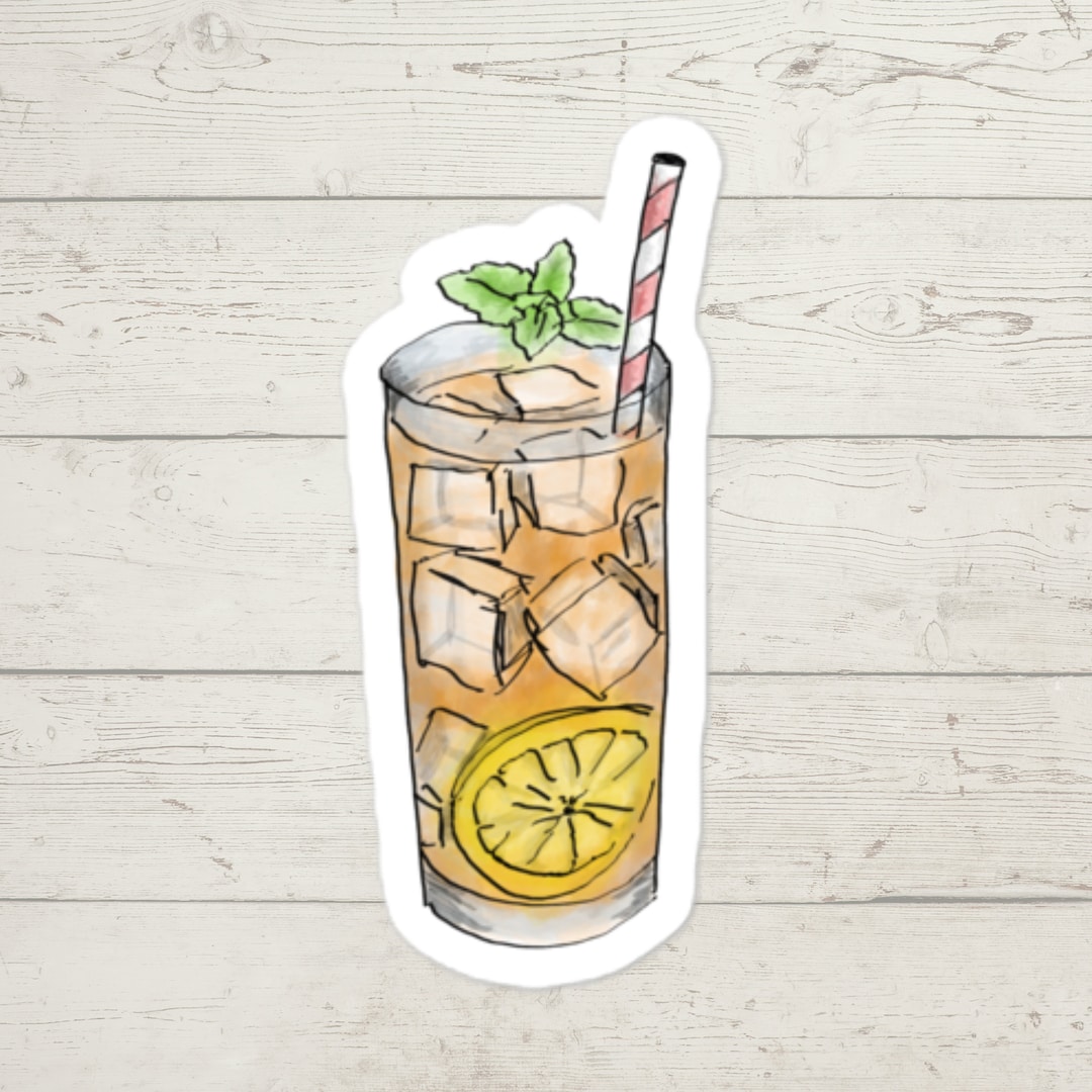 Glass of Sweet Tea Sticker | Decal for Laptop, Planner, Tumbler, and ...