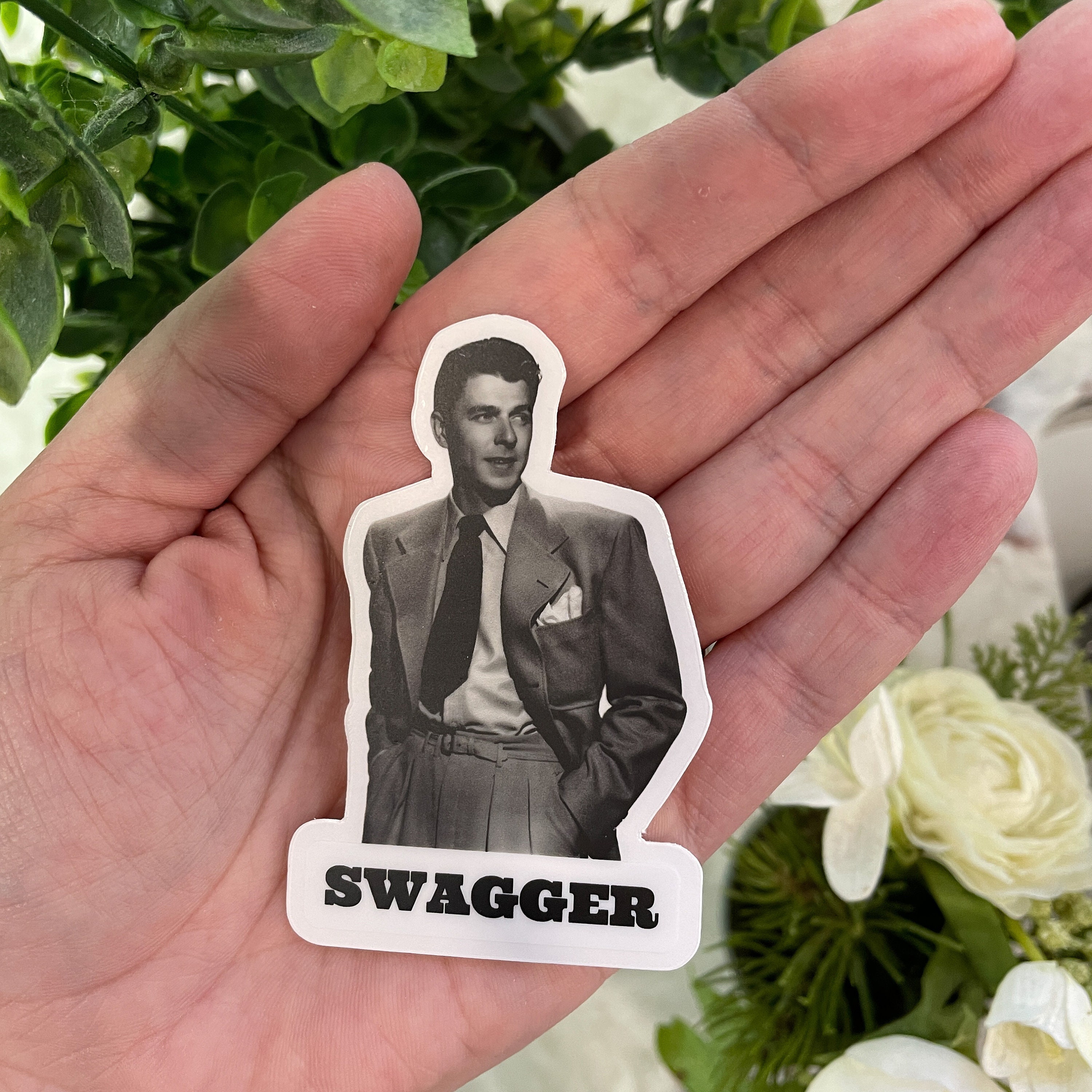 Young Ronald Reagan Swagger Clear Sticker - Etsy