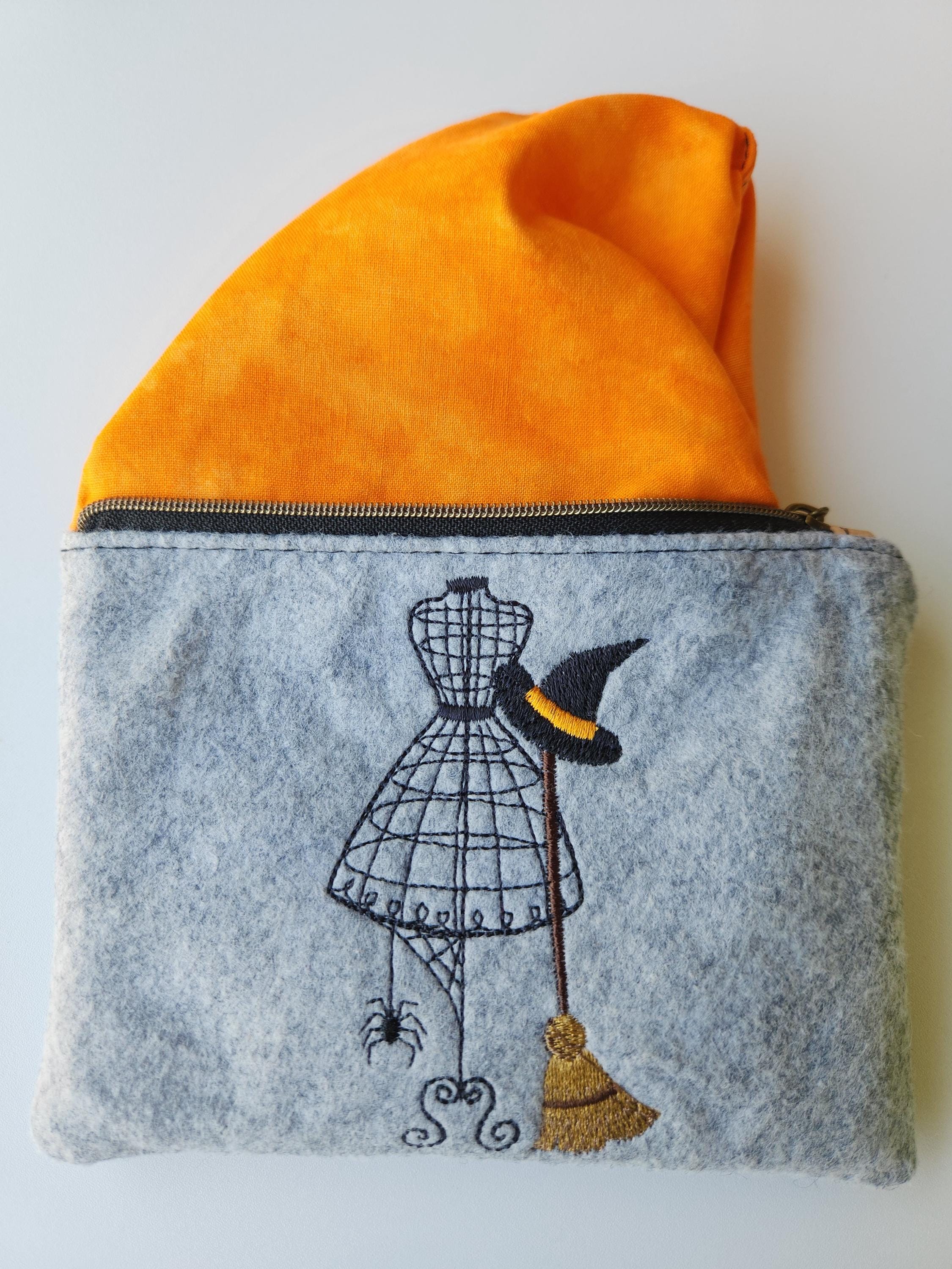 Embroidered Wool Felt Zipper Pouch - Dress Form Witch - Etsy