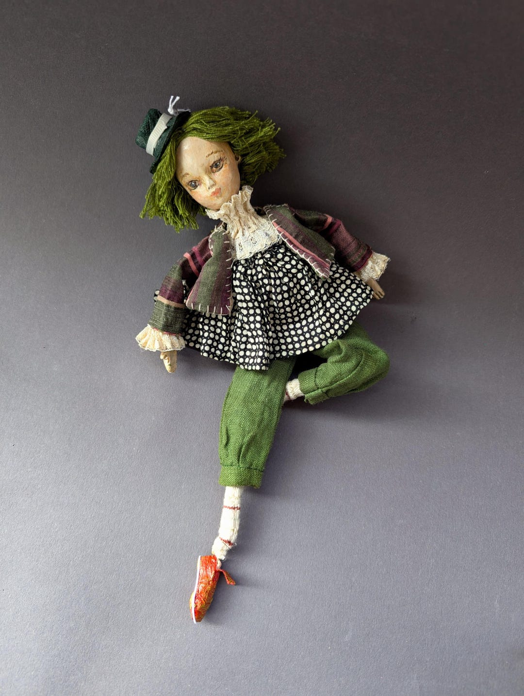 Paper Mache Miniature Puppet Doll With Movable Arms & Legs, OOAK Art ...