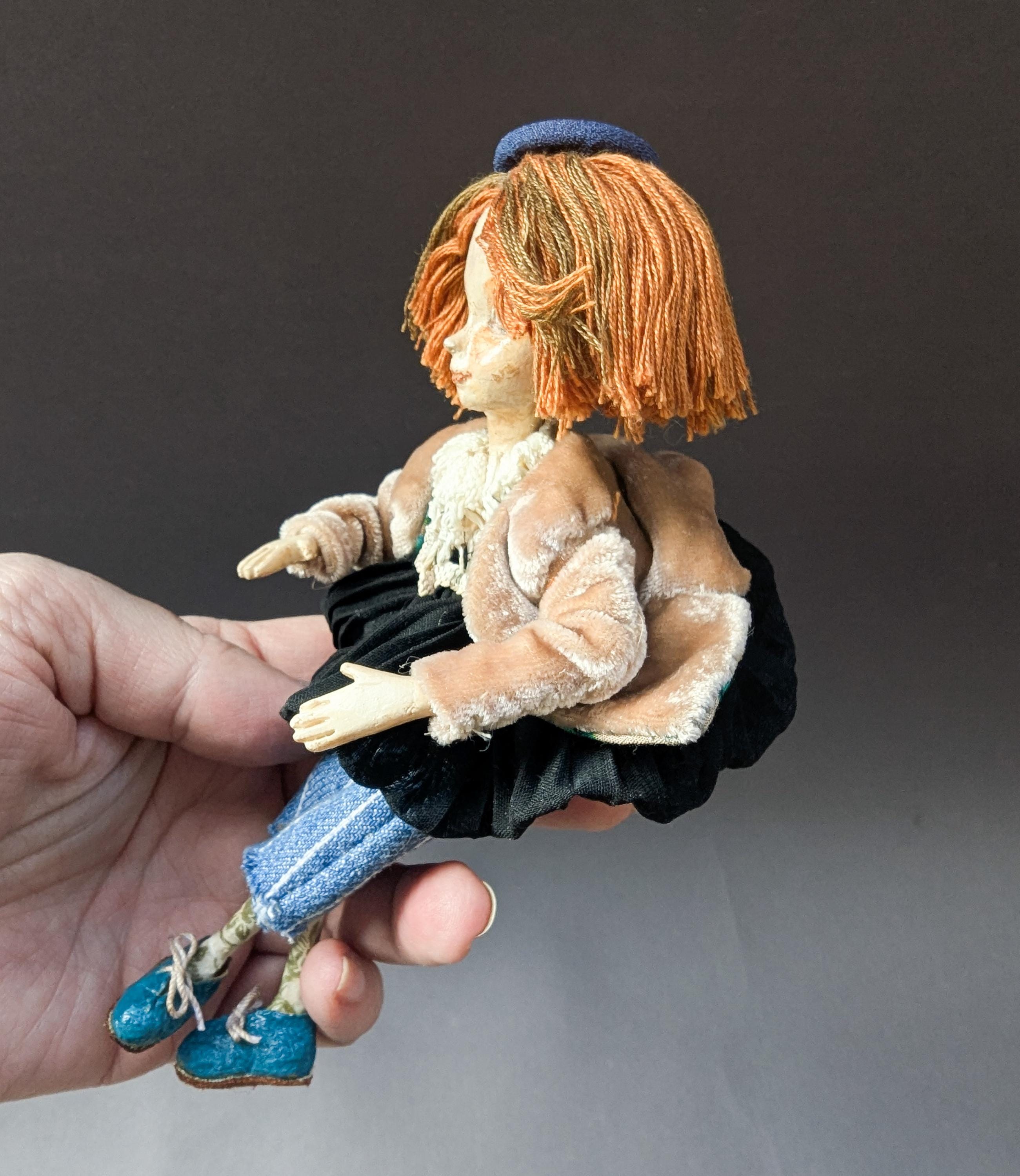 Girl Sitting Figurine 1:12 Scale, One-of-a-kind Doll Miniature for ...