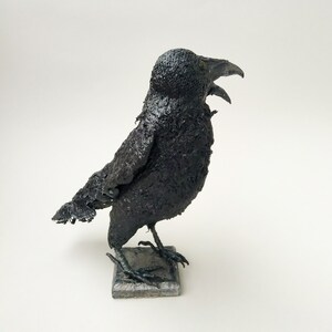 Black Raven Nature Sculpture From Paper-mache and Fabric | Custom Bird ...