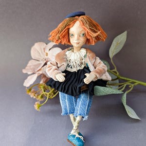 Girl Sitting Figurine 1:12 Scale, One-of-a-kind Doll Miniature for ...