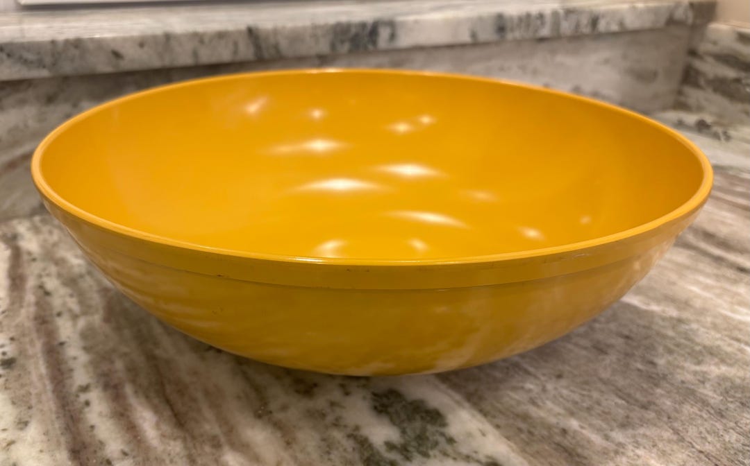 Miramar No. 7 Yellow Mixing Bowl - Retro Plastic Serving Bowl - 1970s ...
