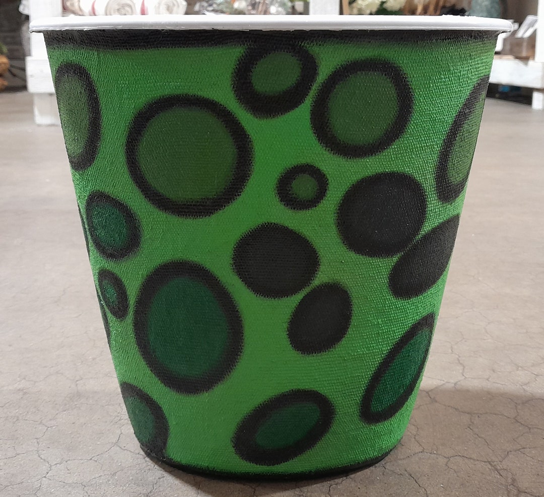 Hand Painted Canvas Wastebasket - Whimsical Home Decor - Etsy