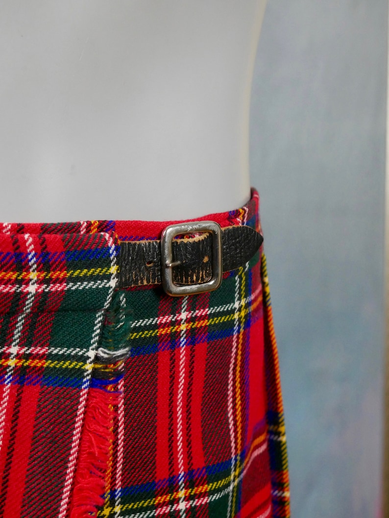 Schotse Kilt geruite rok Britse Vintage rood groen geel & | Etsy