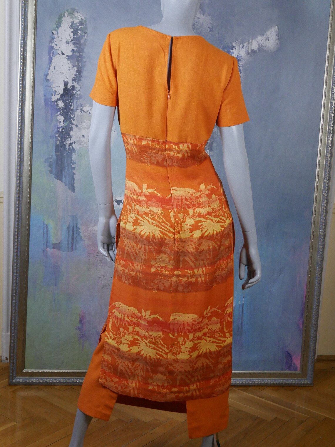 Burnt Orange Short-sleeve Dress 1980s Canadian Vintage Midi - Etsy